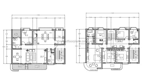Duplex House With Front Balcony 2003211 Free Cad Drawings