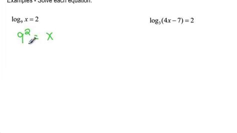 Solving Logarithmic Equations Examples