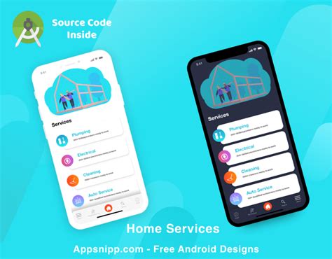 Android Services App Free Ui Design With Dark Mode Source Code