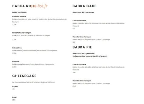 Babka Zana à Paris 9 Menu Et Photos
