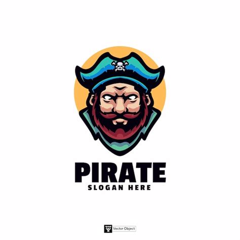 해적 마스코트 로고 프리미엄 벡터