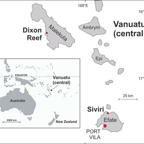 Location Of Vanuatu In The Pacific And Of The Two Research Sites In Download Scientific