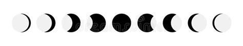 Moon Phase Vector Crescent Half Cycle Shape Illustration Moon Phase Silhouette Symbol Eclipse