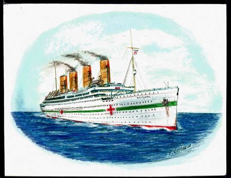 Original Art Work Hmhs Britannicwhite Star Line Hospital Ship