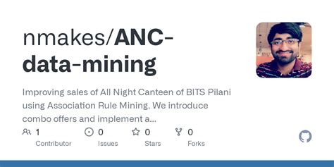 Github Nmakes Anc Data Mining Improving Sales Of All Night Canteen Of Bits Pilani Using