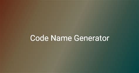code name generator appwizr