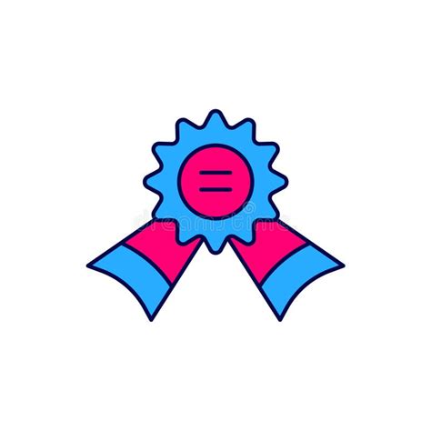 Filled Outline Medal Icon Isolated On White Background Winner Symbol Stock Illustration