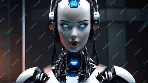 Premium Photo Futuristic Robot Ai Robot Thinking Robot Android Head Humanoid Head Portrait
