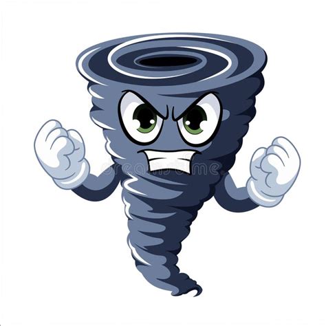 Tornado With Angry Face Cartoon Character Natural Disaster Hurricane