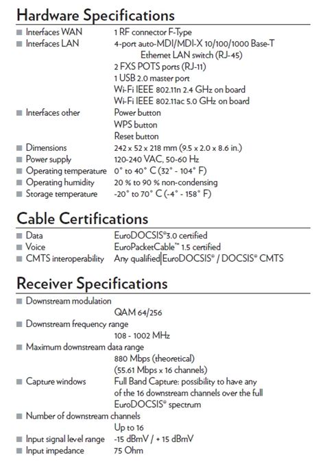 Technicolor TC DOCSIS X Cable Modem With XGE