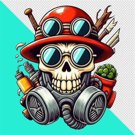 Premium Psd A Skull With A Red Helmet And A Skull On It