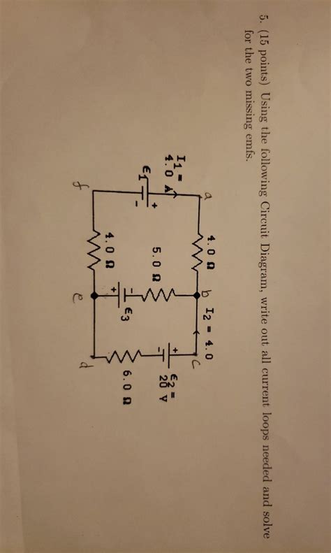 Solved 5 15 Points Using The Following Circuit Diagram