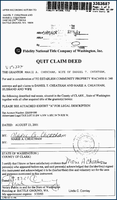 Quit Claim Deed Sample Form Resume Examples 3roxepayav