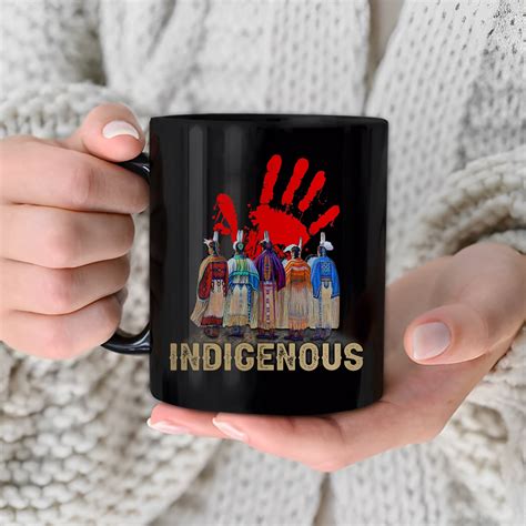 Mmiw Indigenous Woman Red Hand Together Ceramic Coffee Mug Welcome