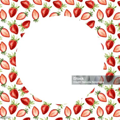 잘 익은 달콤한 딸기가 들어간 프레임 핸드 페인팅 템플릿 로고 와 빨간색 매크로 식물 수채화 그림 와 배경 절연 와 디자이너 메뉴 상점 장식 레스토랑 엽서 포장지 커버 등