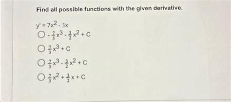 solved find all possible functions with the given