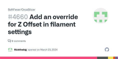 Add An Override For Z Offset In Filament Settings · Issue 4660