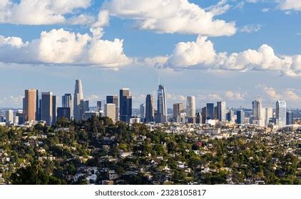 97055 Downtown Los Angeles City Skyline Royalty Free Images Stock