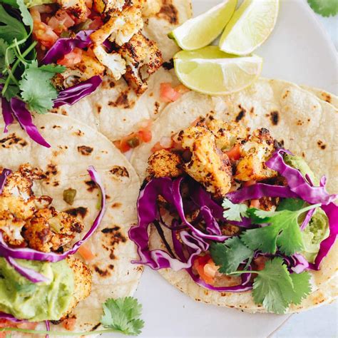 Crispy Cauliflower Tacos With All The Fixins The Healthy Maven