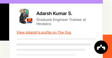 Adarsh Kumar S Graduate Engineer Trainee At Hindalco The Org