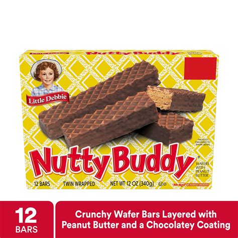 Little Debbie Nutty Buddy Wafers Bar Chocolate Peanut Butter Cream