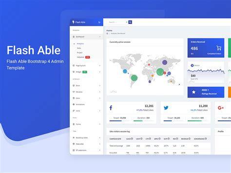 flash able bootstrap 4 admin template by codedthemes on dribbble