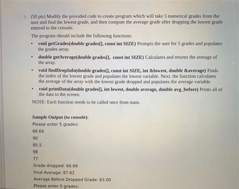 Solved 3 50 Pts Modify The Provided Code To Create