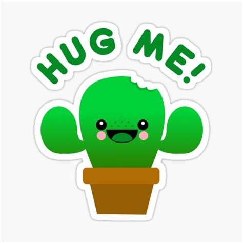Cute Mexican Nopal Kawaii Hug Me Cactus Sticker For Sale By