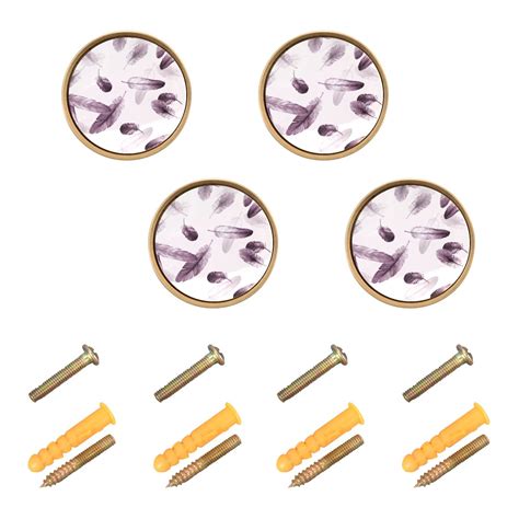 Bird Feathers Cabinet Knobs Kitchen Drawers Knobs Door Round Pulls Knob