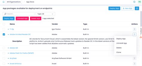 deploy software with app store documentation action1