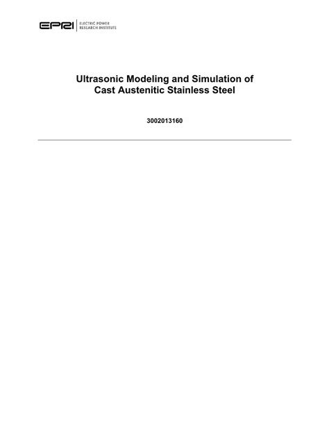 pdf ultrasonic modeling and simulation of cast austenitic dokumen tips