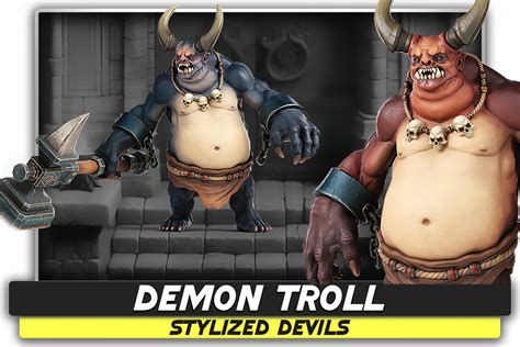 Demon Troll Stylized Devils Rpg Character Animated Monster Warrior