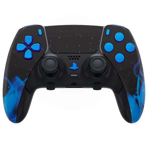 Moddedzone Blue Fire Ps5 Dualsense Edge Custom Modded Wireless Controller Moddedzone