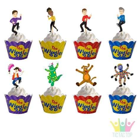 12 The Wiggles Cupcake Wrapper And 12 Topper Party Lolly Loot Bag Cake