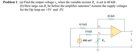 solved problem 1 a find the output voltage vo when the