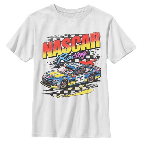 Boys Nascar Retro Racing Car Number 53 T Shirt