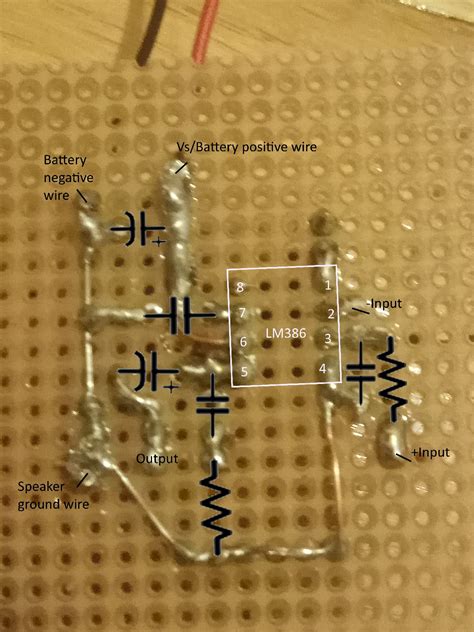 Amplifier Lm386 Guitar Practice Amp Circuit Not Working Need Help Finding Mistake