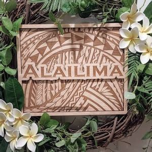 Fale Samoa Samoan House Stormy Night Wall Art Engraved Wood Design