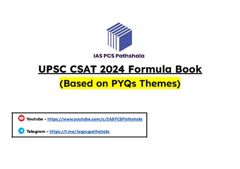 Upsc Csat Formula Book Ias Pcs Pathshala Upsc Csat 2024 Formula Book Based On Pyqs Themes