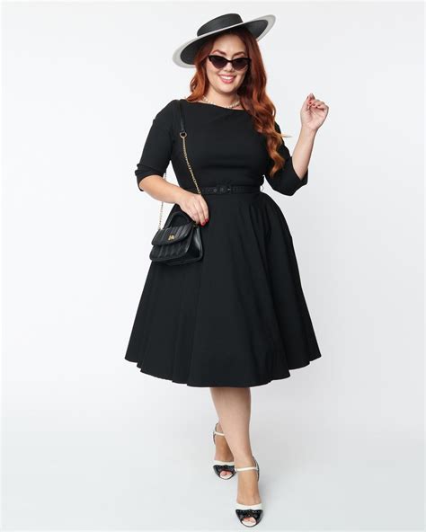 Plus Size Black Swing Dress