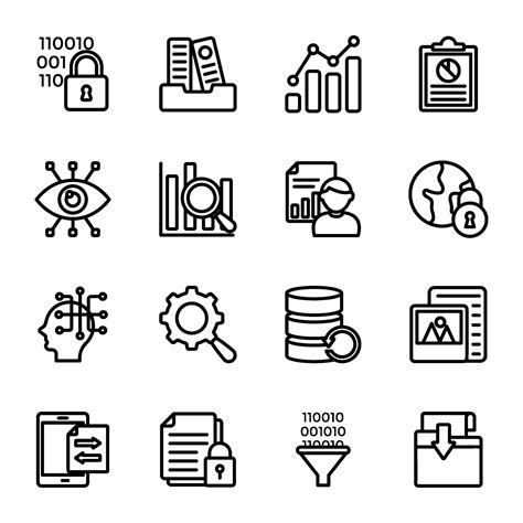 Data Management Flat Icons Pack 26970383 Vector Art At Vecteezy