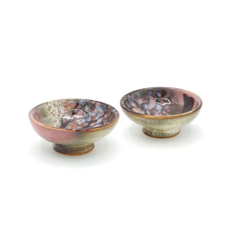 Shirozake Flat Sake Cup Set Of 2 Tsukushi