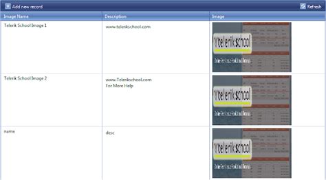 Telerik School Radimage In Radgrid