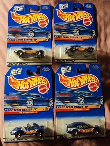 1997 Hot Wheels Race Team Series Iv Camaro Mercedes Cobra Corvette