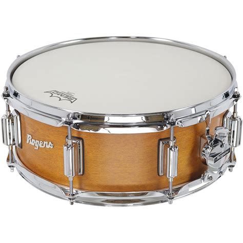 Rogers Tower Series Wood Shell Snare Drum In Satin Fruitwood Stain 14