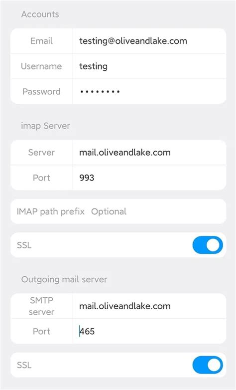 How To Set Up An Imap Email On An Android Phone Knowledge Base Olive And Lake