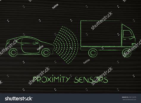 Car Proximity Sensor Concept Vehicle Rays Stock Illustration 676116379 Shutterstock