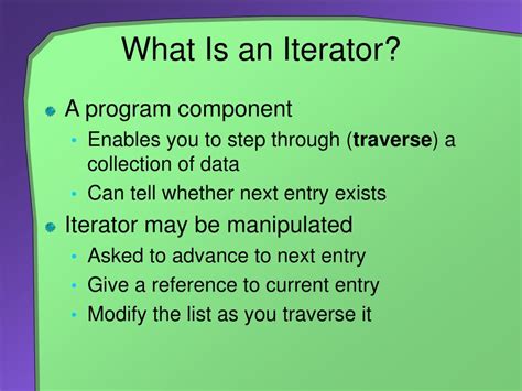 Ppt Iterators Powerpoint Presentation Free Download Id5559336