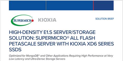 Edsff E1 Form Factor Kioxia United States English
