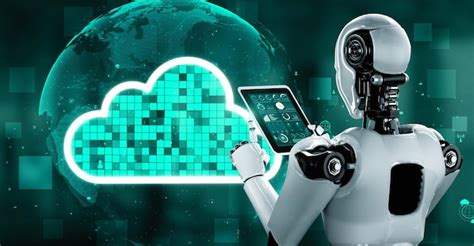Premium Photo Ai Robot Huminoid Uses Cloud Computing Technology To